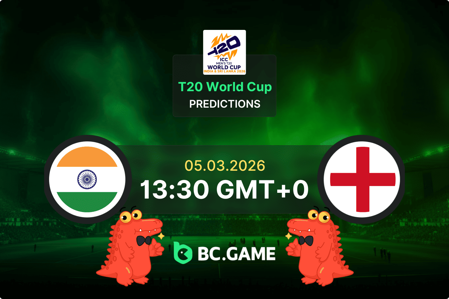 India vs England Prediction, Odds, Betting Tips - 05/03/2026 | BC.GAME